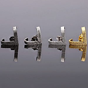 Handmade stud earrings Black sterling silver men's earring studs unusual unique for men earrings men jewelry for him boyfriend male earrings