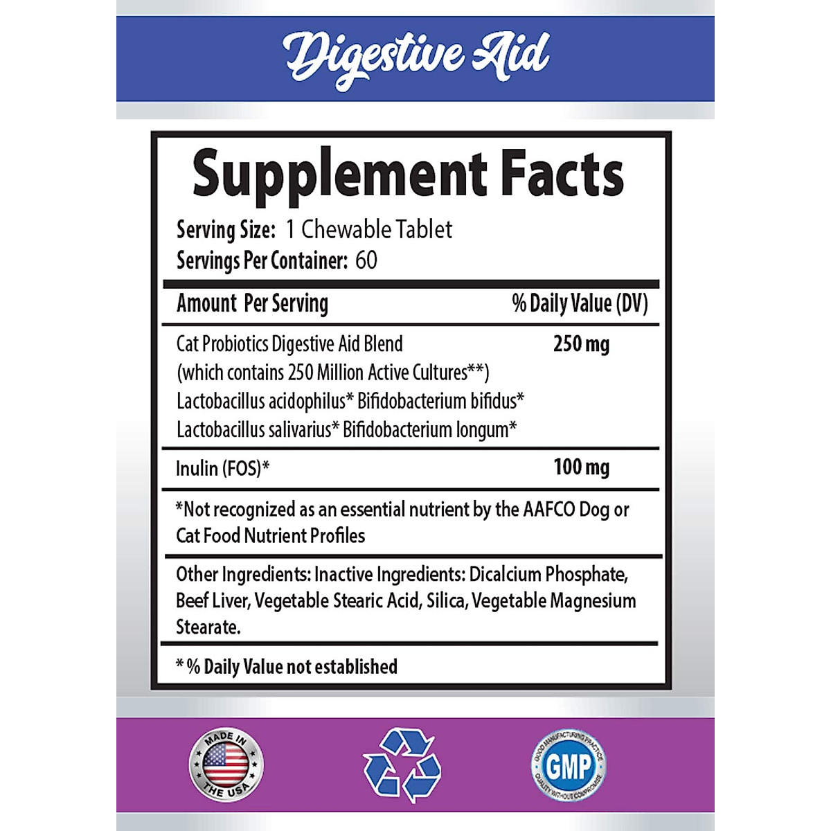 PET SUPPLEMENTS cat Allergy Reducer - CAT PROBIOTICS - Immune Support - Savory Beef Flavor - Natural Formula - cat probiotics for Vomiting - 3 Bottles (180 Treats)