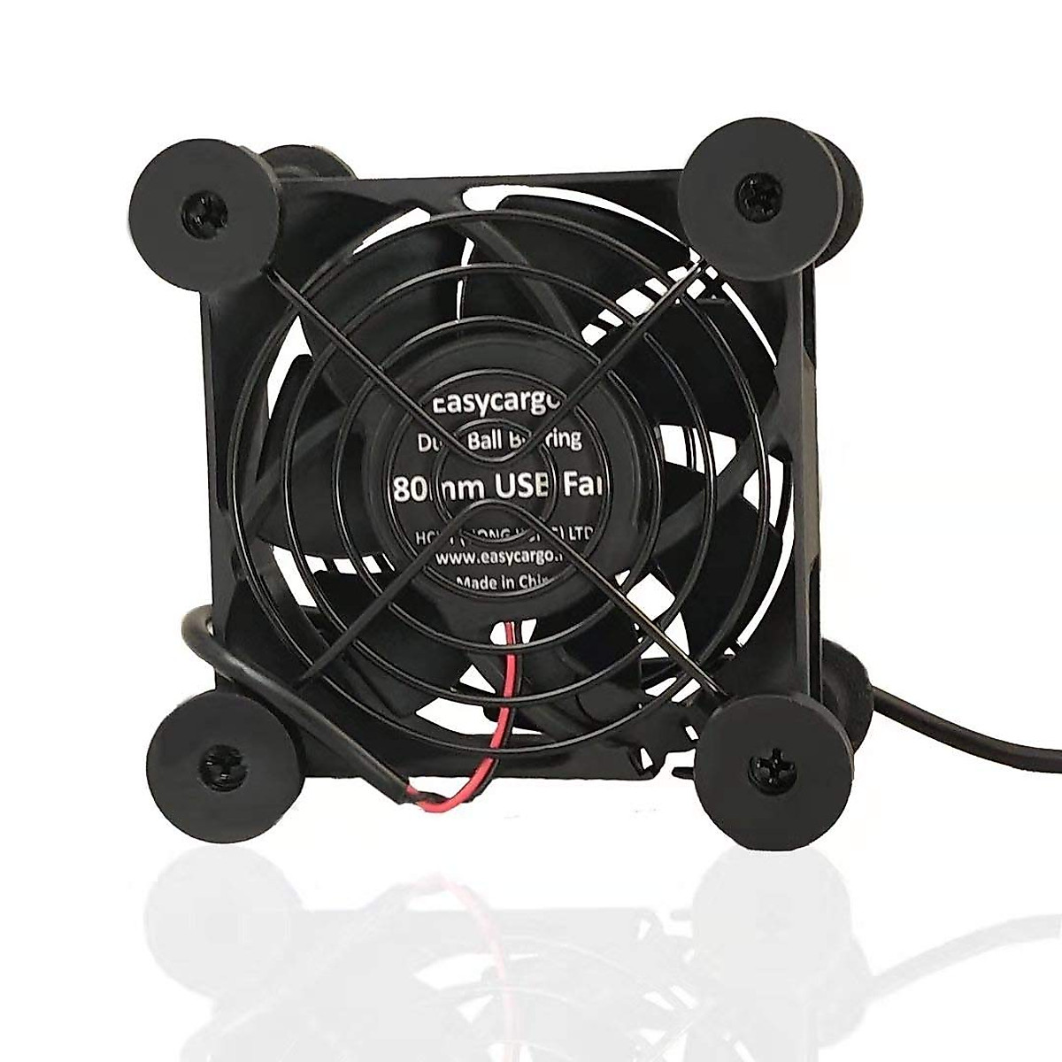 Easycargo 2-Pack 80mm USB Fan Quite, USB Fan 5V, Cooling Small Small Fan with Multi Speed Controller (80mm)