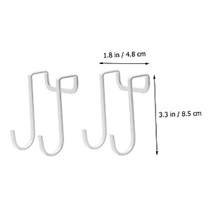 Abaodam 6 Pcs 1 Set door behind bed storage hanging white coat rack cabinet hooks over door hook organizer bedroom rack clothes hanging hooks double-row hooks no nails Coat hanger hat