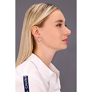 14K Rose Gold Classic Shiny Polished Round Hoop Earrings, 2mm tube (25mm (1 inch))…