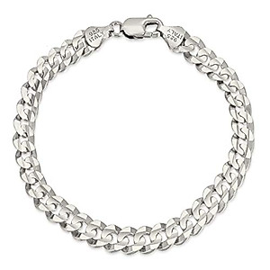 Savlano 925 Sterling Silver Curb Cuban Link Chain Bracelet for Men & Women - Made in Italy Comes With a Gift Box (8, 7.5mm)