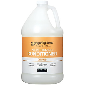 Ginger Lily Farms Club & Fitness Moisturizing Conditioner for Dry Hair, 100% Vegan & Cruelty-Free, Citrus Scent, 1 Gallon (128 fl oz) Refill