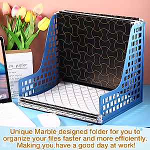 Supervitae 30 Pcs Hanging File Folders for Filing Cabinet Letter Size File Folders Geometric Aesthetic Marble File Cabinet Organizer Decorative File Folders for Office Classroom Supplies, 6 Styles