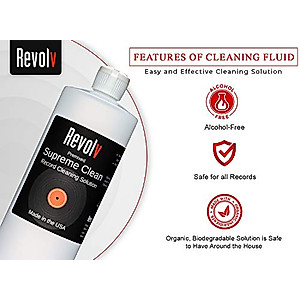 Revolv Supreme Clean Record Cleaning Fluid Solution Vinyl LP Cleaner for Record Cleaner (16 oz.)