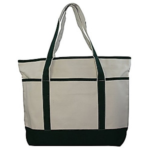 Large Canvas Zippered Tote Bag