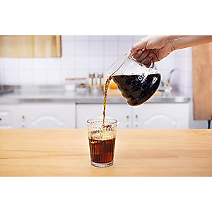 Ingeware Glass Coffee Carafe, 600ml Pour Over Glass Coffee Server Coffee Pot Maker Clear Pour Over Carafe 20oz Capacity