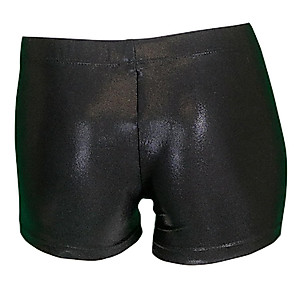 LUOUSE 2 Piece Toddler Girls Slim Solid Gymnastics Shorts, Little Kids Buttery Soft Sparkle Tumbling Dance Athletic Short 6t - 7t