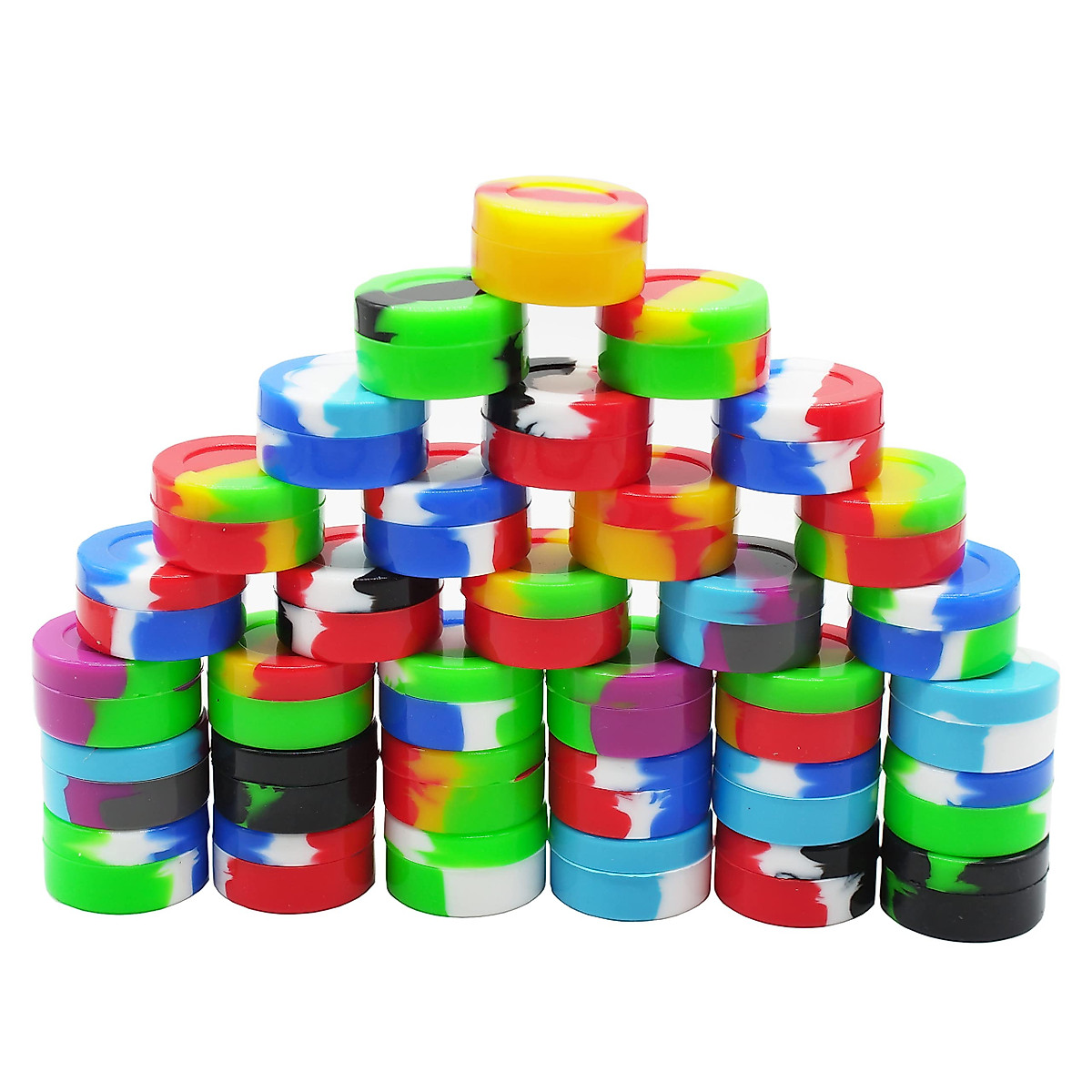 Pearwell 7ml Non-stick Silicone Wax Containers Concentrate Sealed Oil Jars Multi Use (20), Multicolor