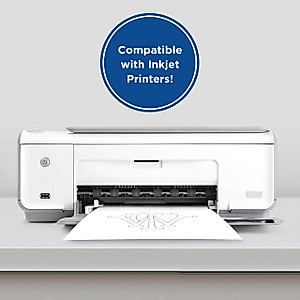 Print Works Vanishing Embroidery Transfers, for White/Light-Colored Fabrics, 5 Sheets, Inkjet, 8.5 x 11 (00536)