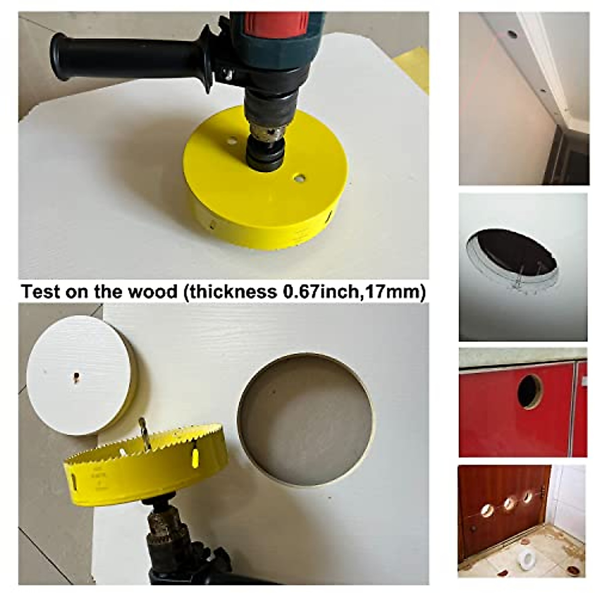 JIECHENG 6 inch Hole Saw for Cornhole Boards,Metal,Drywall,Plasterboard,Wood and Plywood