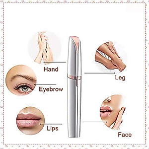 GoldTech Products Eye Brow Trimmer, Eyebrow Hair Remover, Portable Eyebrow Epilator Razor Pen with LED Light, Eyebrow Shaver Tool for Eye Brows, Face, Lips, Nose, Rose Gold with 18K Plated Tip