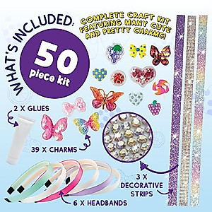 PURPLE LADYBUG DIY Headband Hair Accessories for Girls - Great 5 Year Old Girl Gift, Gifts for 6 Year Old Girl, Birthday Gifts for Girls Age 5 6 7 8 9, Crafts for Girls Ages 6-8, Girls Headbands 4-6