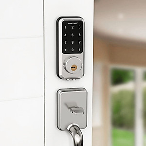Smart Lock, SMONET Touchscreen Keypad Deadbolt, Keyless Door Entry for Exterior Door, Passcode Code Front Door Lock, WiFi Door Lock Compatible with Alexa, Bluetooth Deadbolt Lock for Home Office