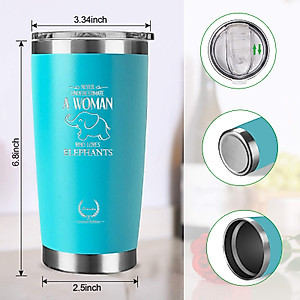 Elephant Gifts for Women-Mothers Day Gifts for Mom Unique Birthday Gifts for Her Funny Novelty Wine Personalized Present for Girlfriend,Coworkers, Friends Insulated Tumbler 20oz Blue