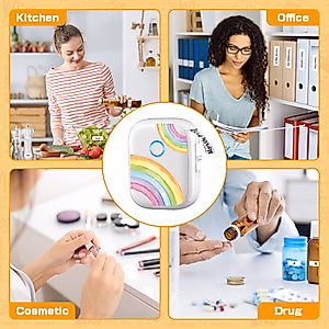 MARKLIFE P12 Portable Bluetooth Label Printer - Mini Thermal Sticker Machine for Home, Office, Storage, Barcode, Gift Labels (Color, 1 Printer+4 Tapes+Case)