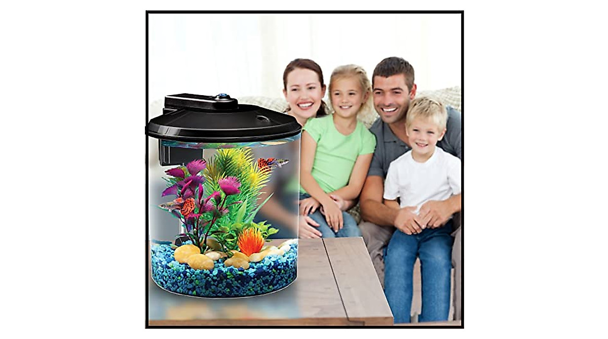 Koller AquaView 2-Gal 360 Aquarium | LED Light & Power Filter