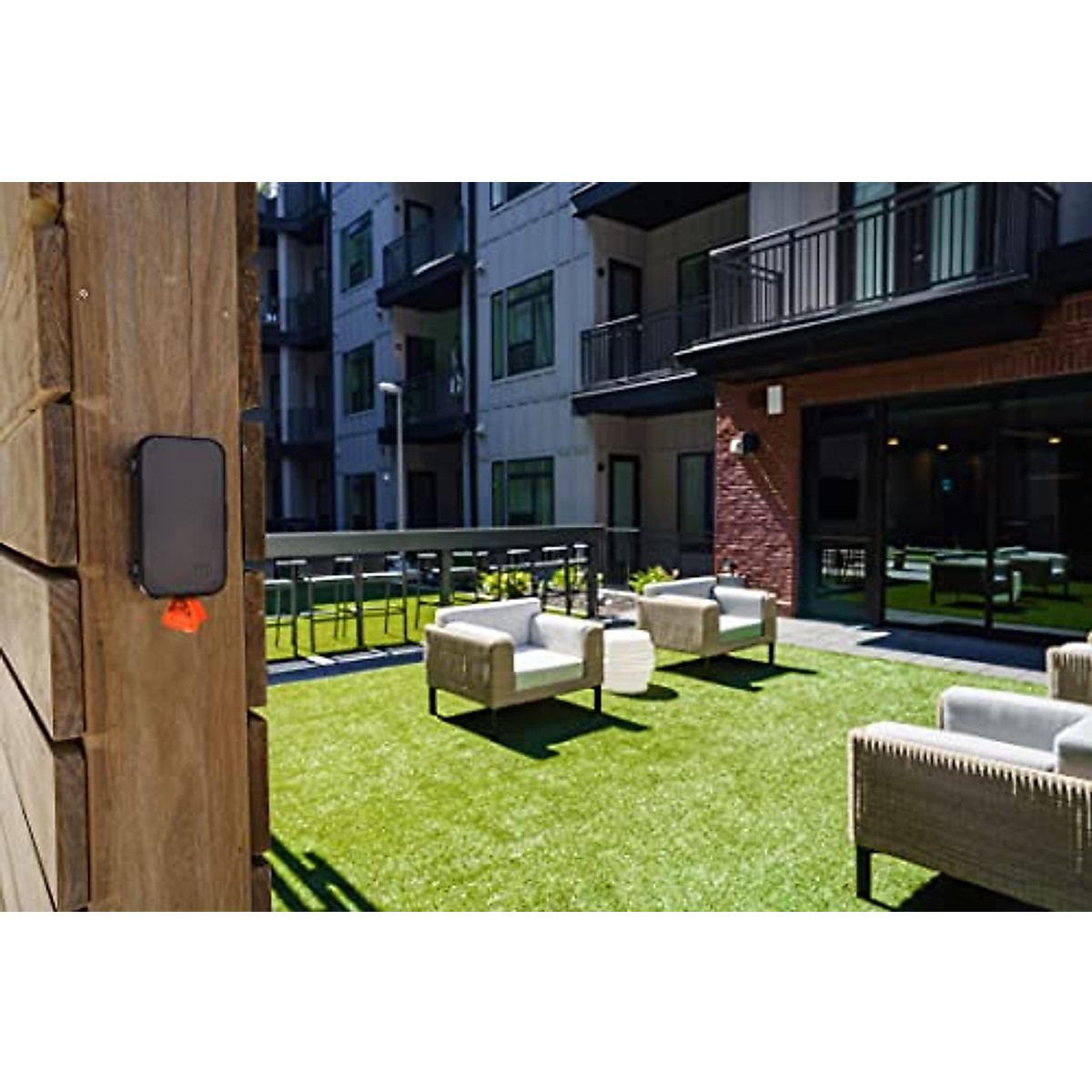 Pexter Dog Poop Bag Dispenser, Outdoor or Indoor Pet Waste Bag Dispenser Station, Stick-On or Screw-On Wall Mount, Poop Bags Storage Outdoor Container, Includes 4 Doggie Bag Rolls