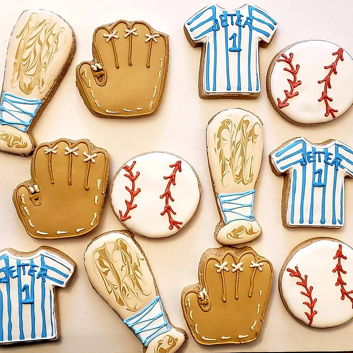 Baseball Cookie Cutters, 7 Pack Baking Molds Stainless Steel Biscuit Sandwich Cake Cutter Set Baseball Cake Decorations for Baby Shower Birthday Party Supplies Favors