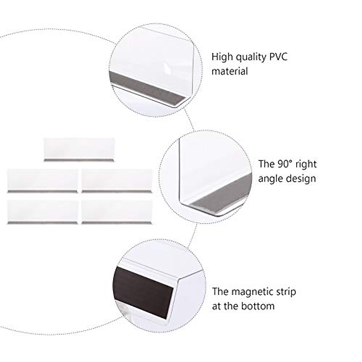 iplusmile Shelf Dividers Plastic Shelf Divider, Closet Shelf Organizer Clear Plastic Closet Separator with Magnetic Bottom for Kitchen Office Supermarket, 5pcs