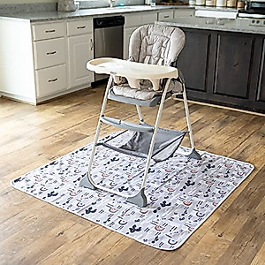 BABYBOET Splat Mat for Baby – Under High Chair Floor Mat Protects Wood, Vinyl and Carpet from Spills – Waterproof Triple Layer Baby Mat with Anti-Skid Backing Deters Bunching and Sliding (51” x 51”)