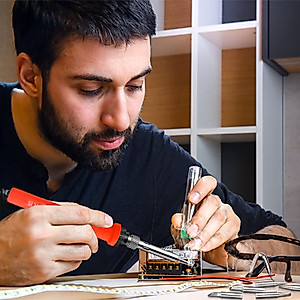 Soldering Iron Kit, 120W LED Digital Soldering Kit, 110V Welding Tools, Smart Temperature Control [356℉-932℉] - Extra 5pcs Tips - Auto Sleep & Temp Calibration - C/F Func