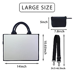 MOAIXUP Canvas Tote Bag for Women, Travel Crossbody Bag, Handbag for School and Office(black, Medium)