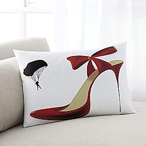 Maliyand Body Pillow Covers,Sexy Red High Heels Pattern Decorative Pillow Cover Pillow Case Cushion Cover for Bed Sofa Couch Home Decor 20"x26"