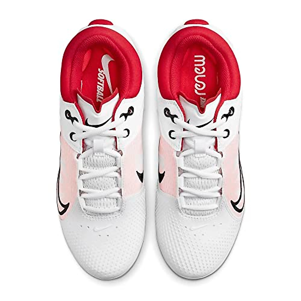 Nike Women's Hyperdiamond 4 Elite Softball Cleats (White/Black/University Red, us_Footwear_Size_System, Adult, Women, Numeric, Medium, Numeric_7)