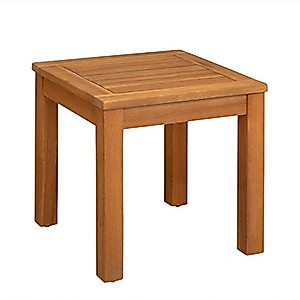 Patio Sense 63407 Lio Oslo Wooden Side Table Light Brown Sofa & Bed End Table for Mobile Snack & Other Essentials Durable Wood Construction Modern & Contemporary Furniture for Indoor & Outdoor