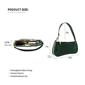 S.Leaf Retro Shoulder Bag Soft Crocodile Vegan Leather PU Handbags for Women Clutch Purse Designer Handbags for Women