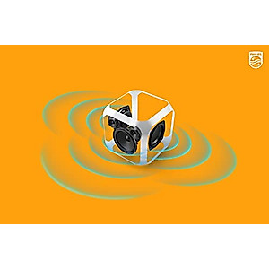 PHILIPS X7207 Bluetooth Party Cube Speaker with 360° Party Lights - Link up to 50 Speakers, Black
