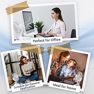 RamPro Clip on Fan & Desk Fan, Small Clip Fan with Sturdy Clamp, 6 Inch Portable Clip on Fan Plug-In Quiet Personal Cooling Bed Fan for Home, Camping, 2 Speed Clip Fans with Adjustable Tilt, White