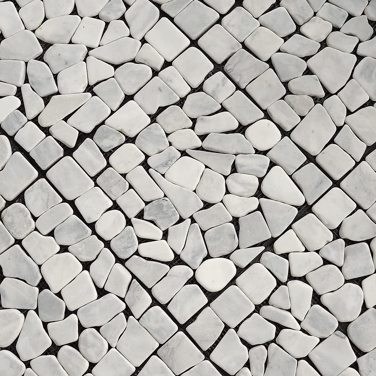 Deck Tile Natural Marble Flooring, Outdoor Garden Patio Balcony Deck Tile, All Weather DIY Interlocking Floor with Drainage Floor, (12"X12", White, 6)