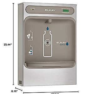 Elkay LZWSSM EZH2O Bottle Filling Station Surface Mount, Filtered Non-Refrigerated Stainless, 25.44 x 17.94 x 8.19 inches, Stainless Steel