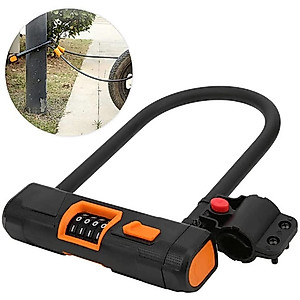 XIXIDIAN Bike U Lock Heavy Duty Bike Lock Bicycle Lock,U Lock and 4 ft Length Security Cable with Sturdy Mounting Bracket