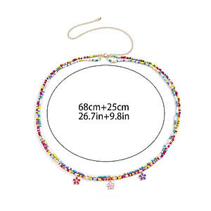 Sexy Beaded Waist Chain Summer Boho Bikini Beads Belly Chains Summer Beach Waist Bead Belly Chain Body Chain Jewelry for Women(Flower)