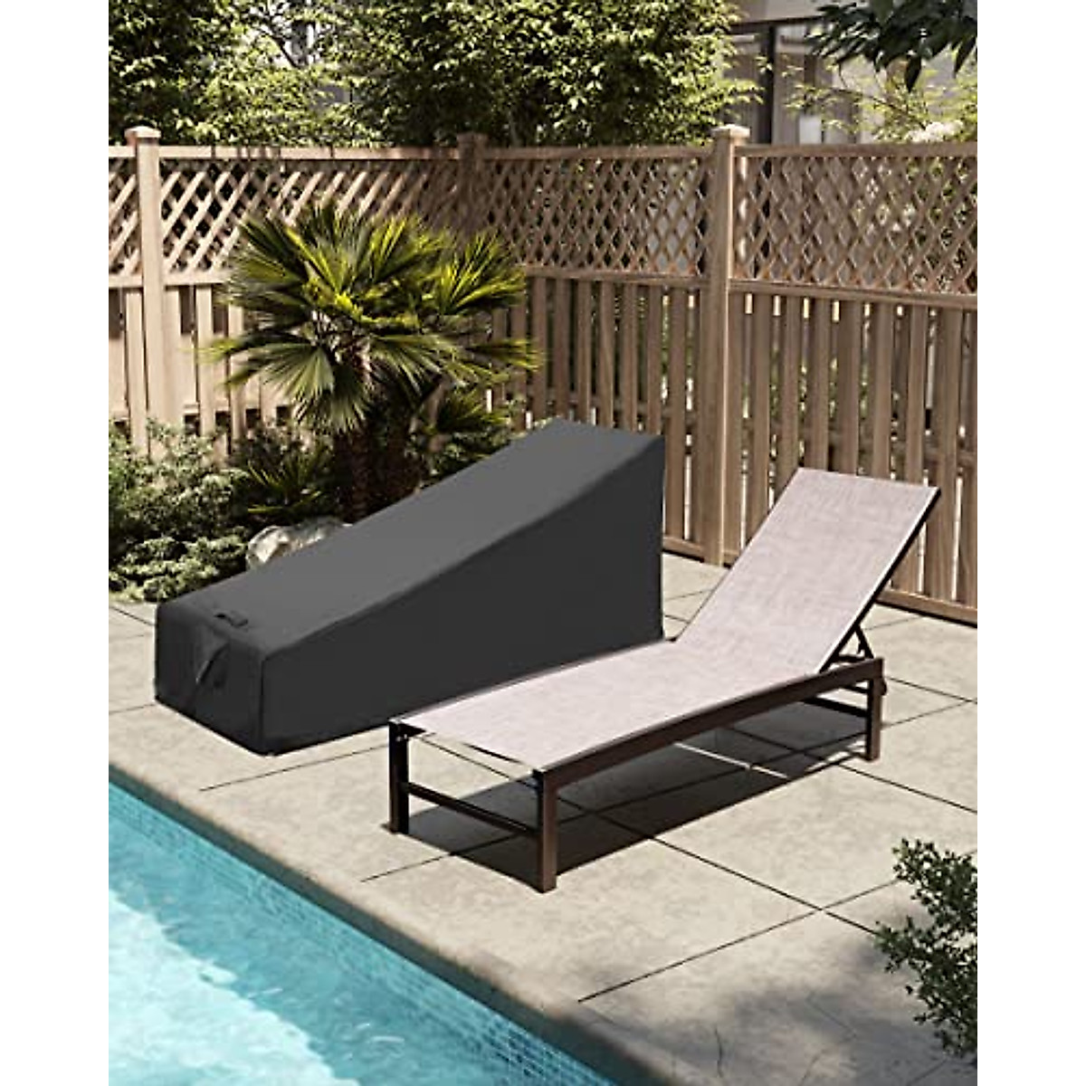 Patio Aluminum Chaise Lounge Chair, VredHom 2PCS Outdoor Recliner Lounge Chair with Waterproof Chaise Covers, Sun Loungers with 5 Adjustable Backrest and Lay Flat Positions for Garden, Balcony, Pool