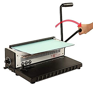 Rayson TD-1500B34 Binding Machine, Square Size Holes, 3:1 Pitch Wire-O Binder Punch 15 Sheets/Bind 130 Sheets with Sturdy Metal Construction