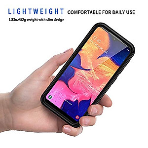 Lanhiem Samsung Galaxy A10E Case, IP68 Waterproof Dustproof Shockproof Case with Built-in Screen Protector, Full Body Sealed Underwater Protective Cover for Galaxy A10e (Black/Clear)