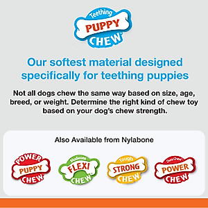 Nylabone Puppy Ring Bone Chew Toy - Puppy Chew Toys for Teething - Puppy Supplies - Chicken Flavor, Small/Petite (1 Count)