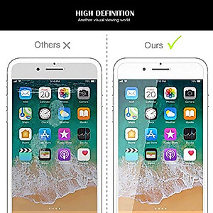 iPhone 8/7 Plus Screen Protector Glass, eTECH [3 Pack] Tempered Glass Screen Protector for Apple iPhone 8 Plus, iPhone 7 Plus [5.5"inch] 2017 2016 – Bubble Free, Case Friendly, HD Crystal Clear