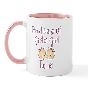 CafePress Proud Nana Of Twin Girls Mug Ceramic Coffee Mug, Tea Cup 11 oz