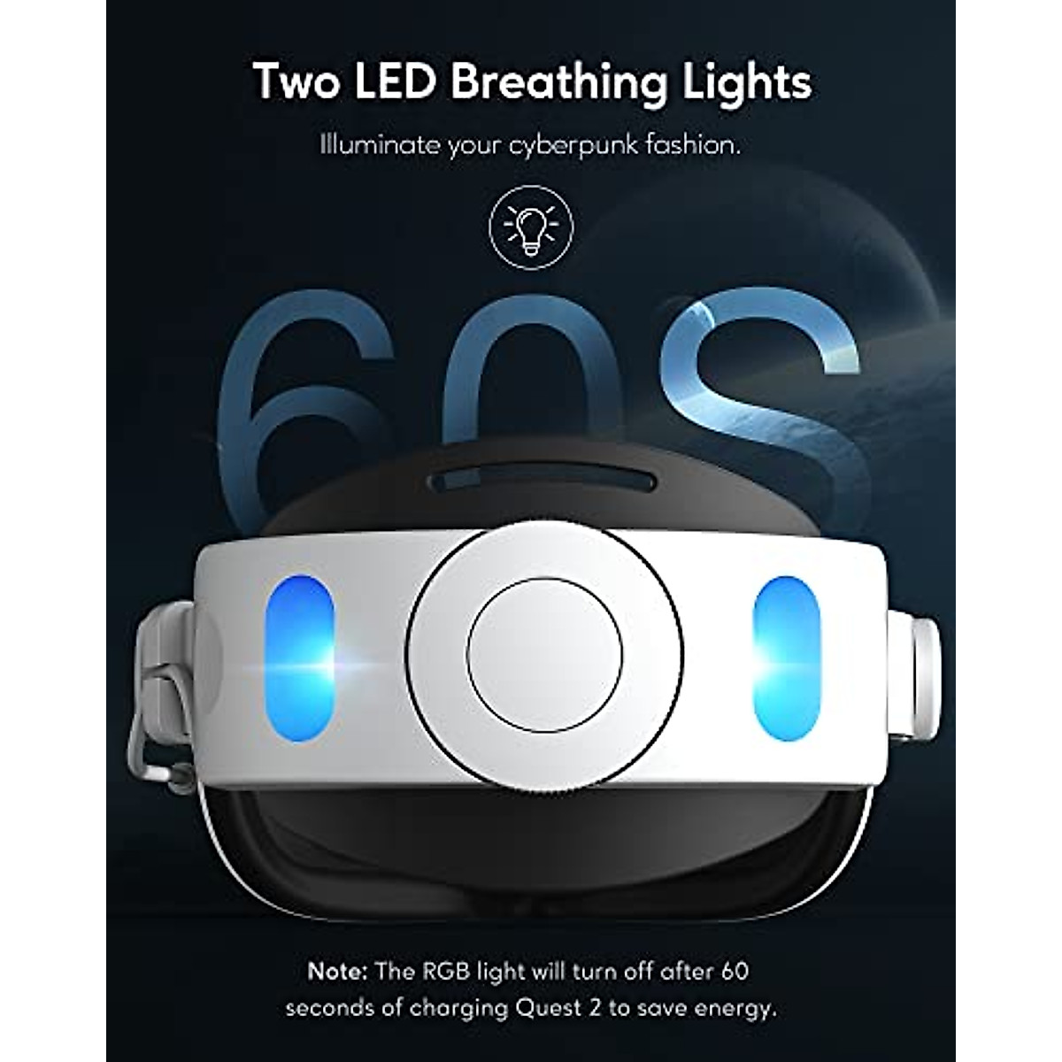 TILLMAO OQ2 Pro Elite Head Strap, VR Accessories Compatible with Oculus Quest 2, One-Click Release Function Design, 6000mah Battery with LED Display Screen, RGB Breathing Lights, Counter Balance