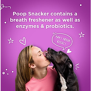 First Impressions Poop Snacker Soft Chews - Best Stool Eating Deterrent for Dogs, Coprophagia Deterrent for Dogs, Probiotics & Breath Freshener - Deterrent for Dogs Eating Poop - 60 ct