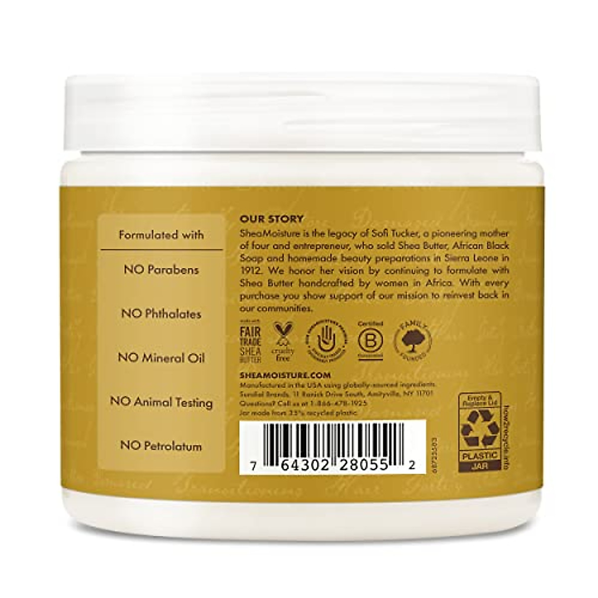 Shea Moisture Deep Treatment Hair Mask to Promote Healthy Hair Growth, Raw Shea Butter with Sea Kelp & Argan Oil, Curly Hair Products, Family Size, 16 Oz