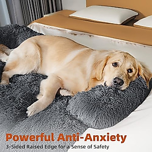 Mora Pets Dog Couch Bed for Furniture Protector Waterproof Dog Mat with Removable Washable Cover and Anti-Slip Bottom Bolster Plush Pet Sleeping Mattress for Large Medium Small Dogs