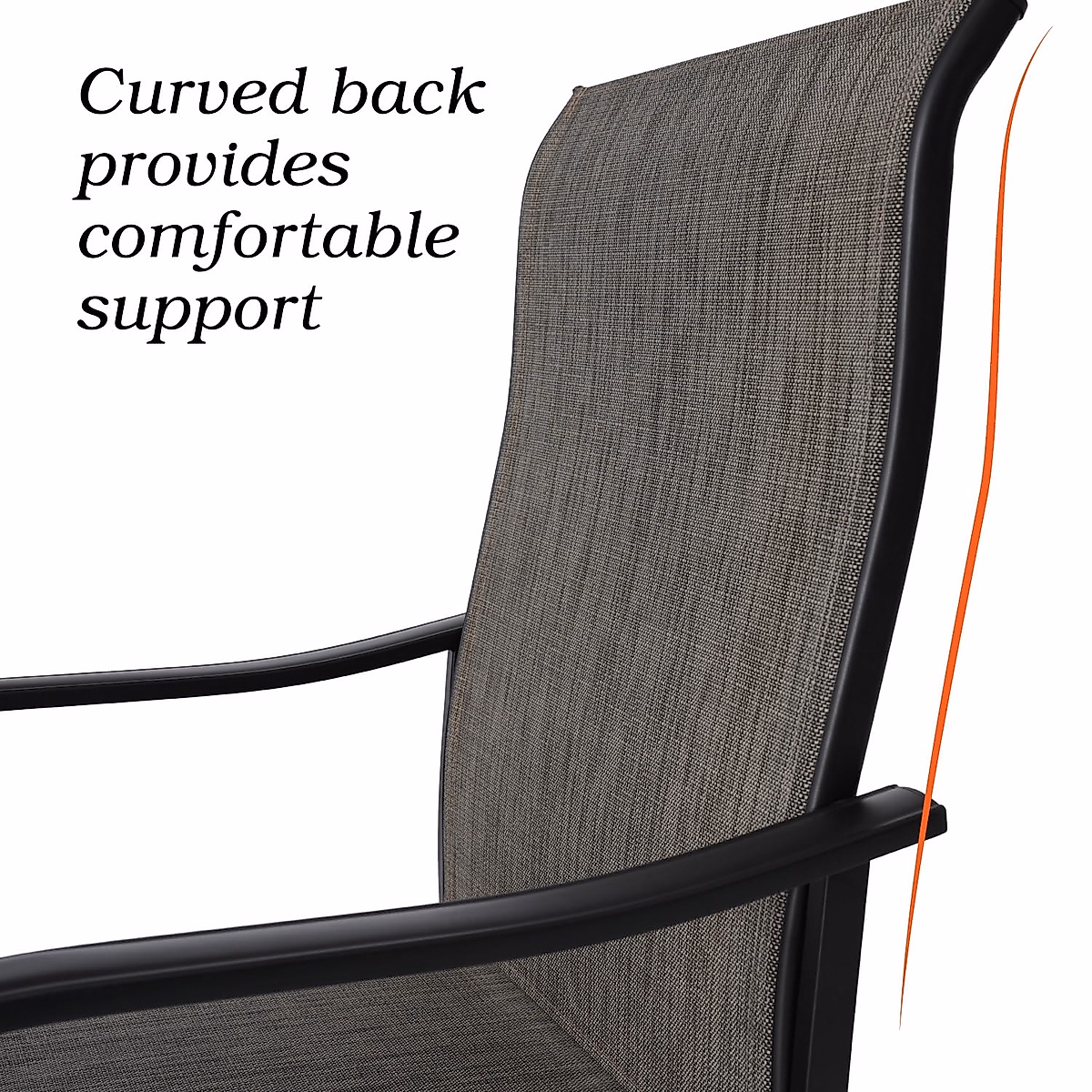 Virvla Patio Metal Dining Swivel Chairs Set of 2 Bistro Backyard Rocker Chairs All Weather Resistant Garden Outdoor Furniture - Tan/Light Grey