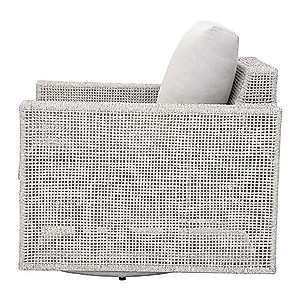 Ranch Pointe Woven Rope Swivel Rocker in Taupe & White by Lakeview