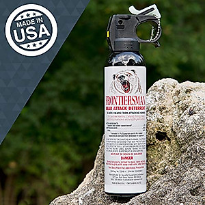SABRE Frontiersman 9.2 fl oz. Bear Spray, Maximum Strength 2.0% Major Capsaicinoids, Powerful 35 ft. Range Bear Deterrent, Outdoor Camping & Hiking Protection